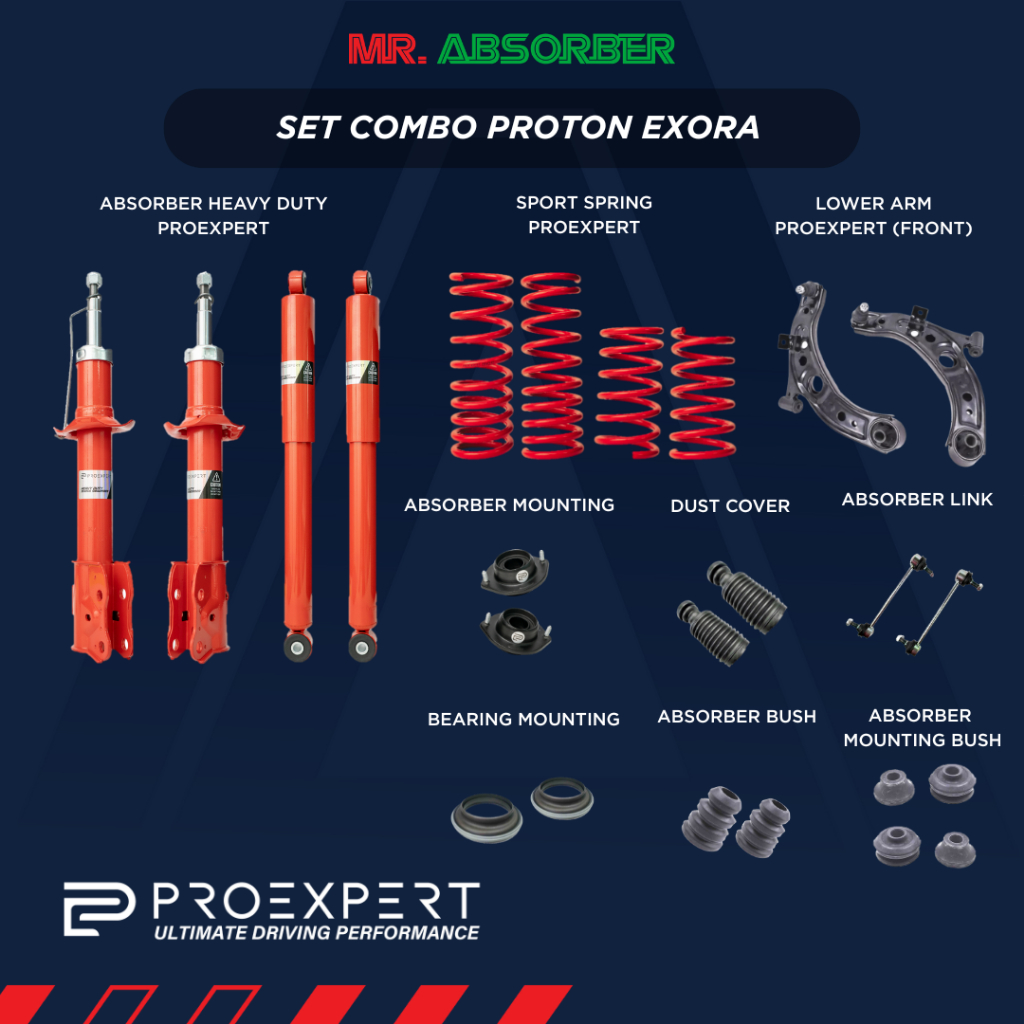 PROTON EXORA COMBO PROEXPERT ABSORBER SPRING SPORT LOWERED & LOWER ARM ...