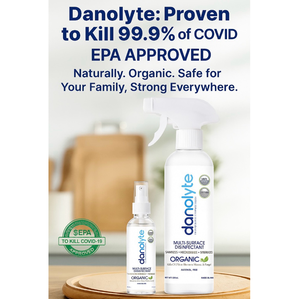 Danolyte Disinfectant (500ml) – Kills COVID-19, 100% Organic, Alcohol ...