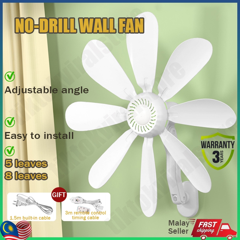 No-Drill Wall-mounted Electric Fan Hang Ceiling Fans 5/8 Blade Mini ...