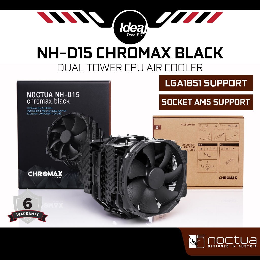 NOCTUA NH-D15 CHROMAX BLACK | SUPPORT INTEL / AMD PLATFORM | DUAL TOWER ...