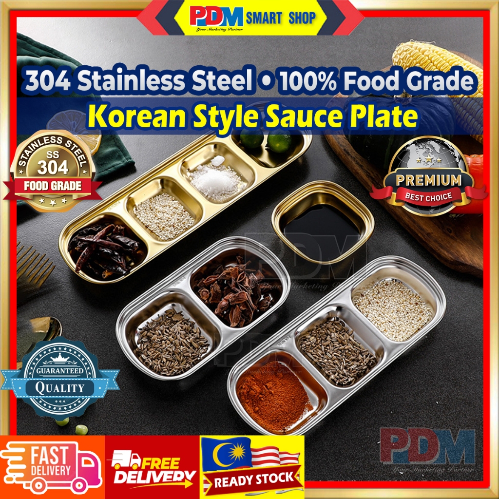 PDM Premium 304 Stainless Steel Korean Side Dish Plate Sauce Plate with ...