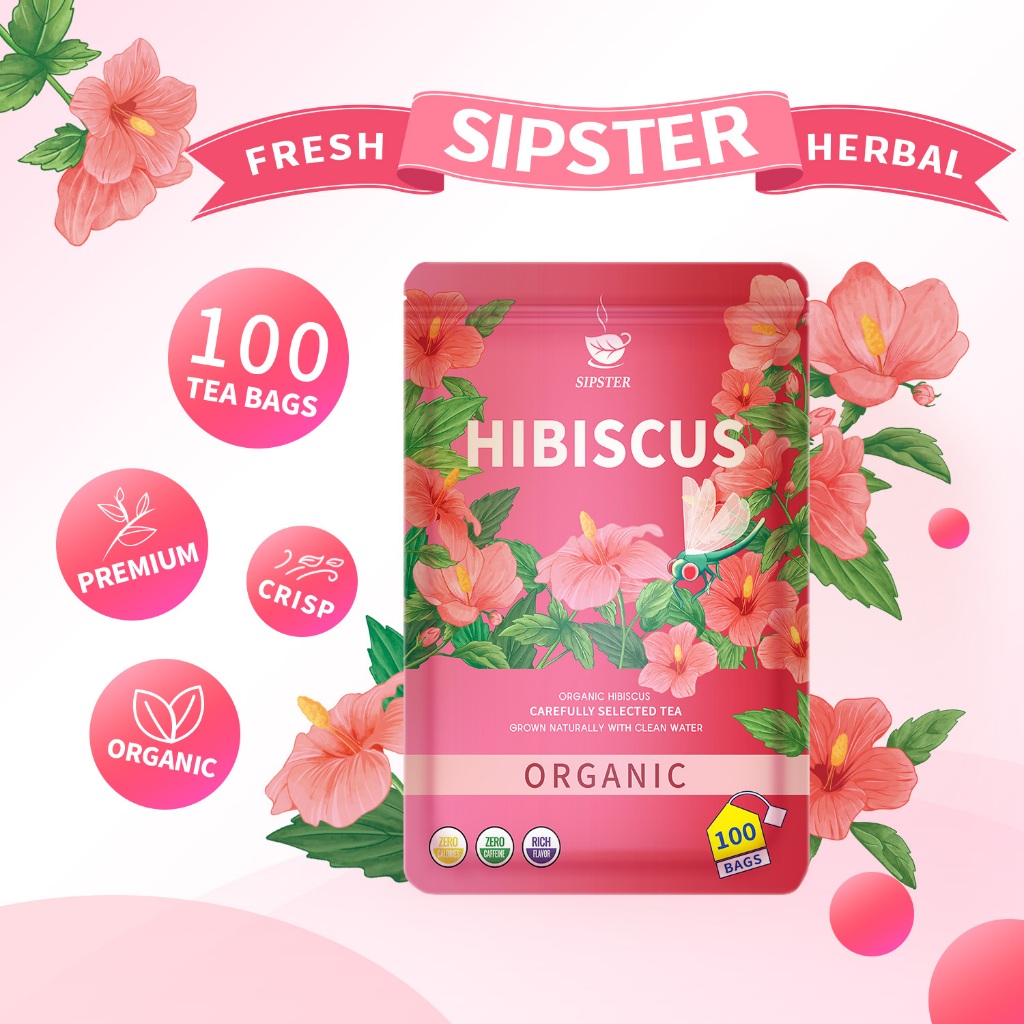 Sipster Hibiscus Detox Tea – 100 Bags | Organik Teh Ros | Slimming ...
