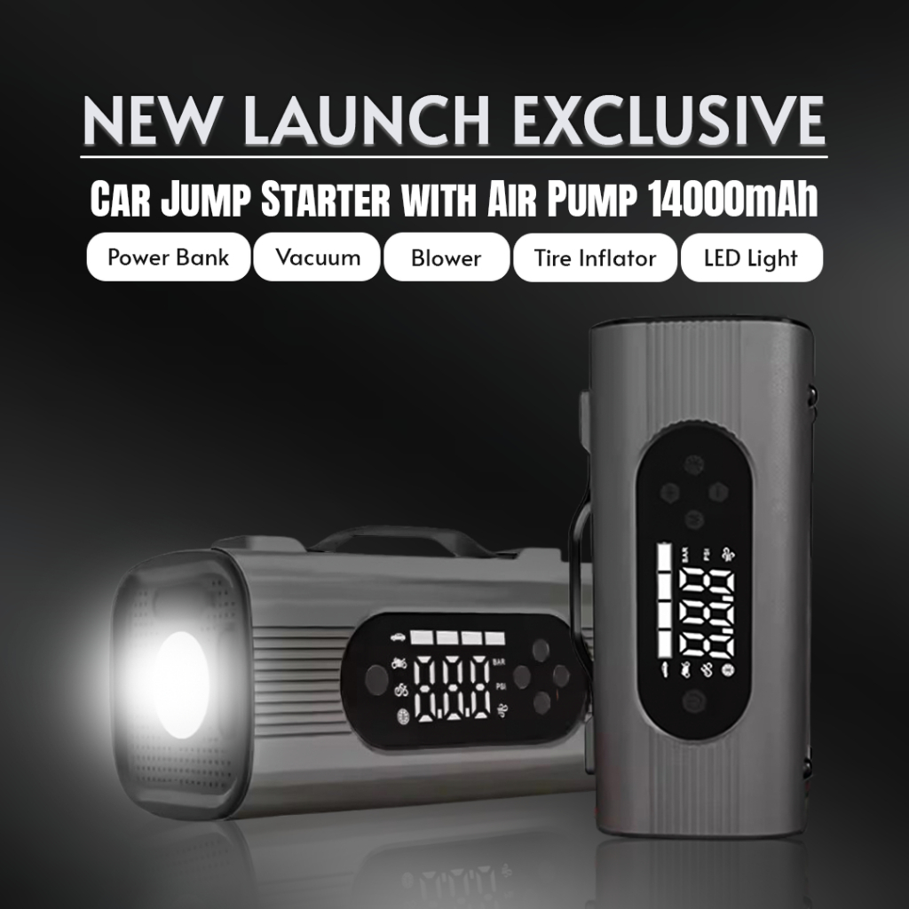 8 in 1 Car Jump Starter with Air Pump – Power Bank | Vacuum | Blower ...