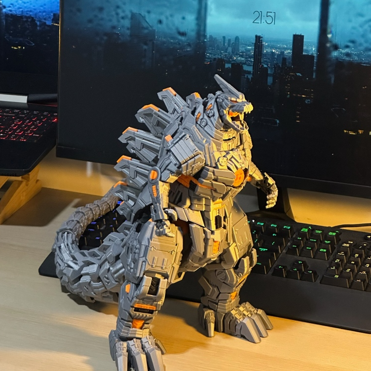 3D Printed Atomic Dragon Mecha Godzilla Fully Articulated Rotatable ...