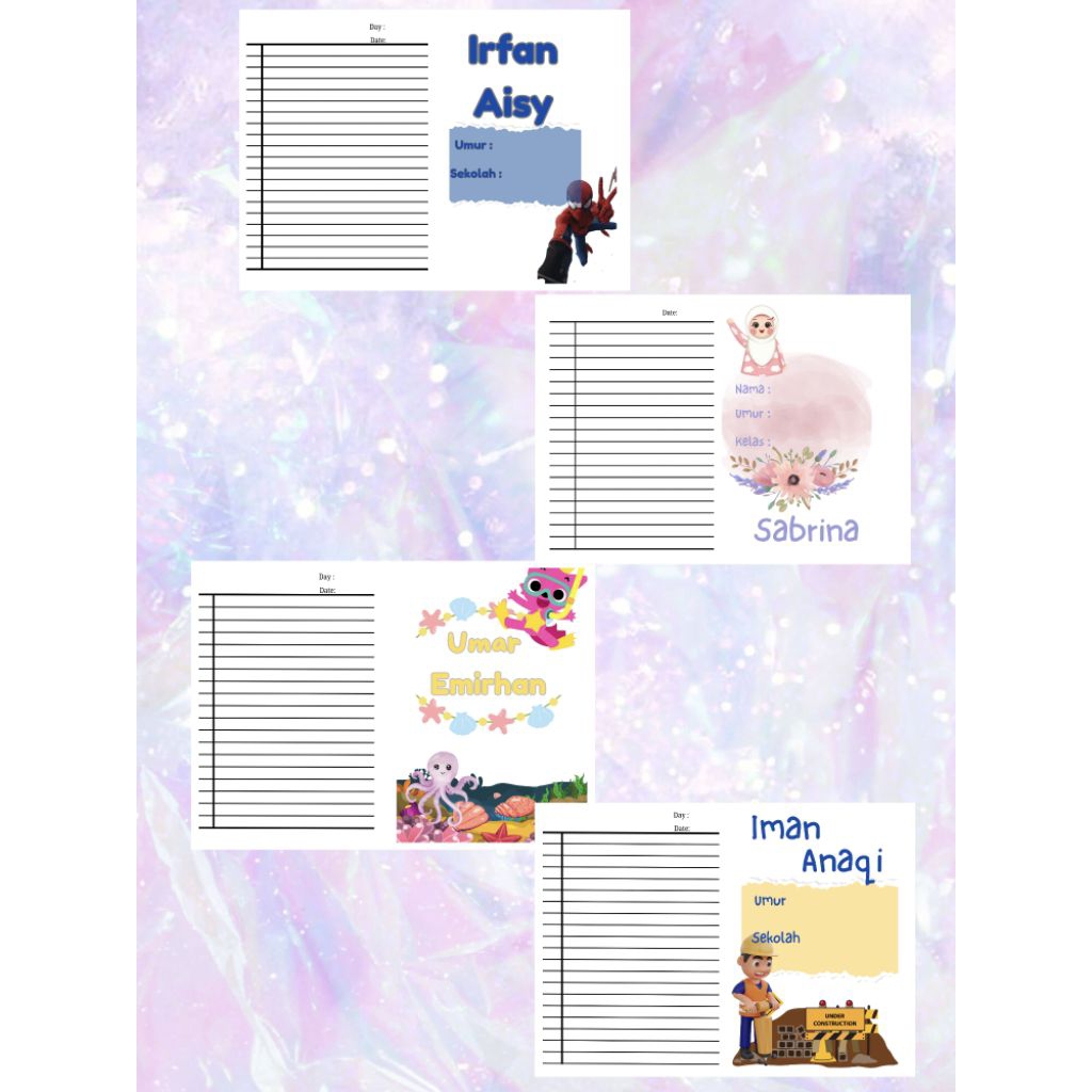 Buku tulis | custom Nama dan Design| 40++ halaman | Shopee Malaysia