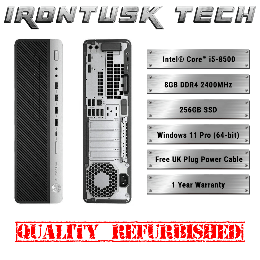 HP EliteDesk 800 G4 Small Form Factor Desktop with Intel i5-8500 Processor, 8GB DDR4 RAM, 256GB ...