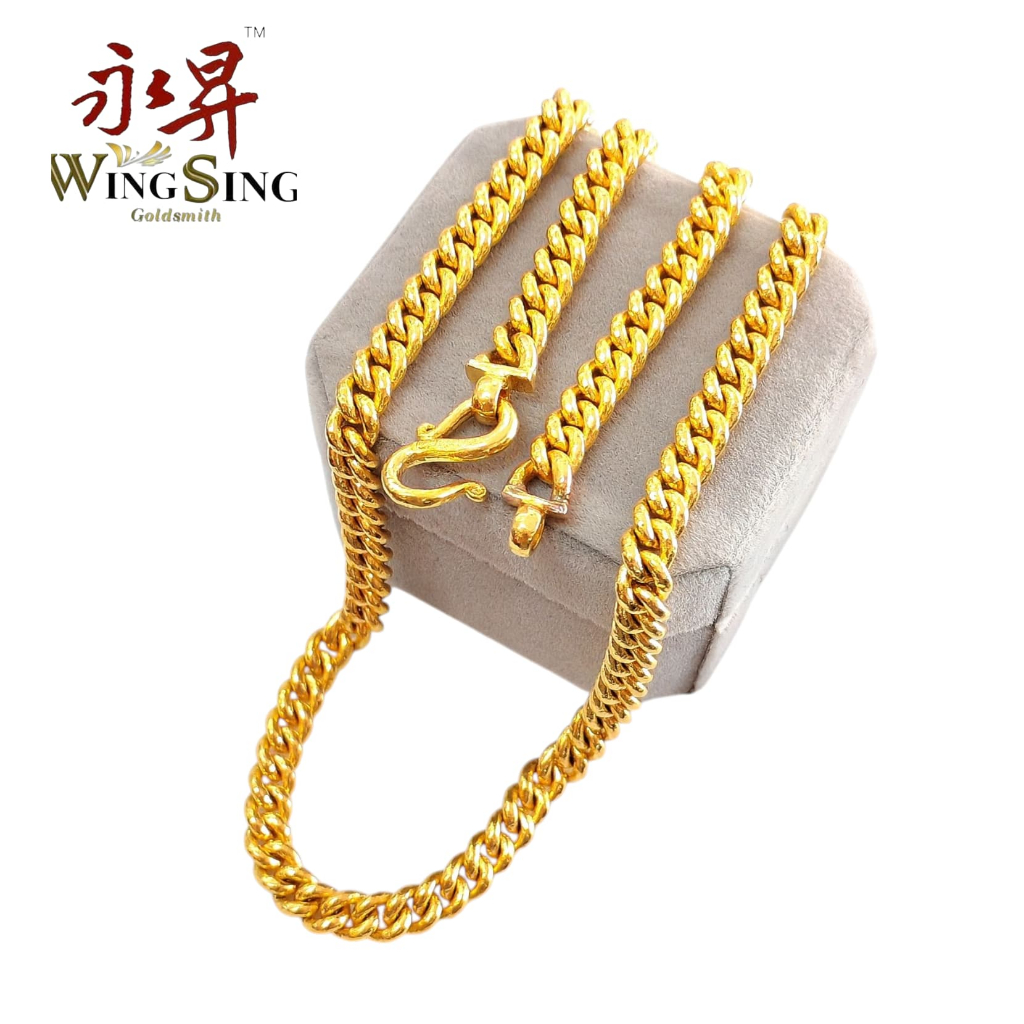 Wing Sing 999 Limited Rantai Leher Gajah Emas 999 Rantai Tangan Gajah ...