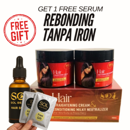 HAIR STRAIGHT CREAM UBAT PELURUS RAMBUT SERUM TREATMENT TANPA iRON ...