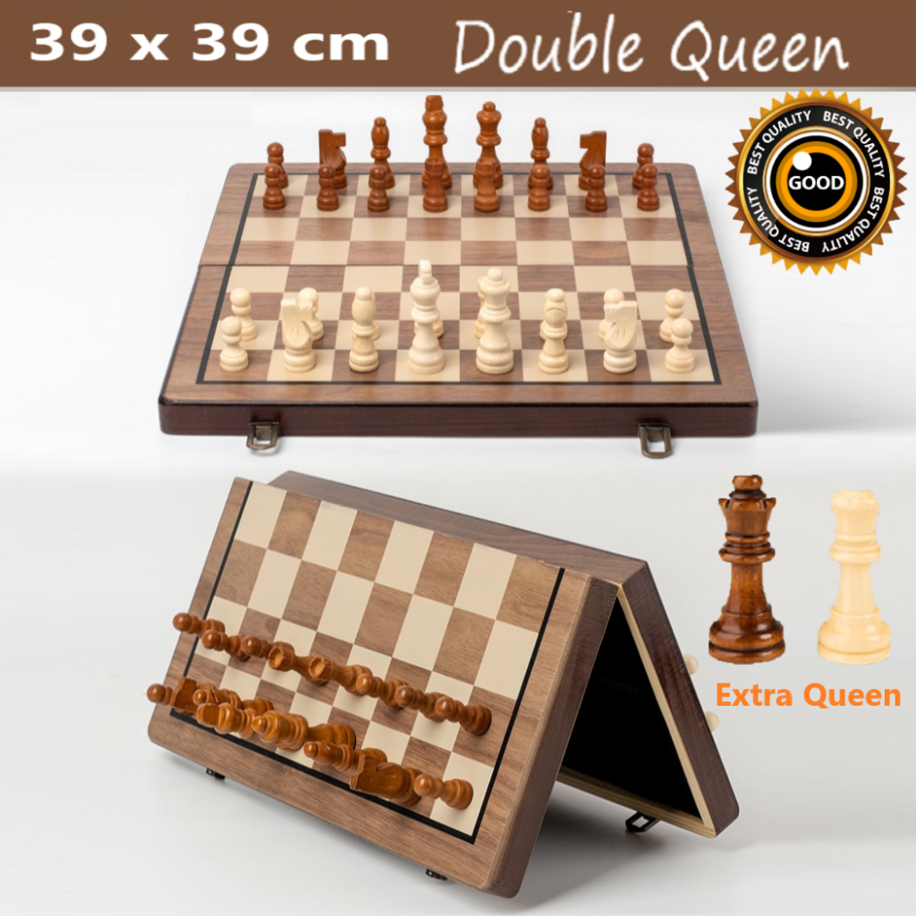 International Chess Double Queen 2 Queen Wooden chess with magnet big ...