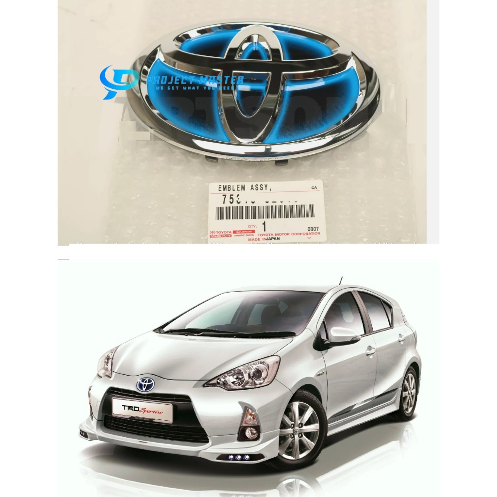 ORIGINAL TOYOTA PRIUS C NHP10 FRONT GRILLE EMBLEM LOGO REAR BONNET ...