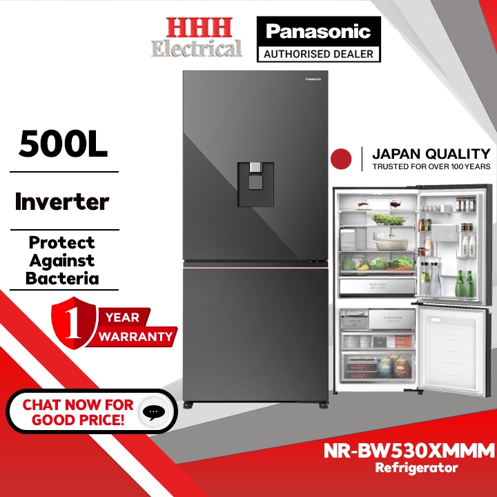 Panasonic 500L Inverter Refrigerator NR-BW530XMMM Peti Sejuk with Water ...