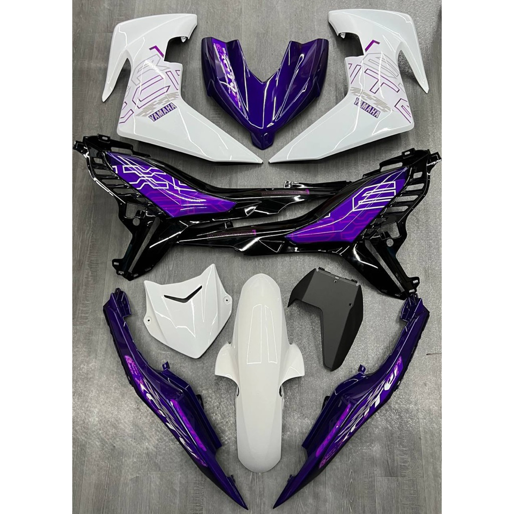 Cover Set Y16 V2 Abs Aerox Purple White Y16V2 Aerox | Shopee Malaysia
