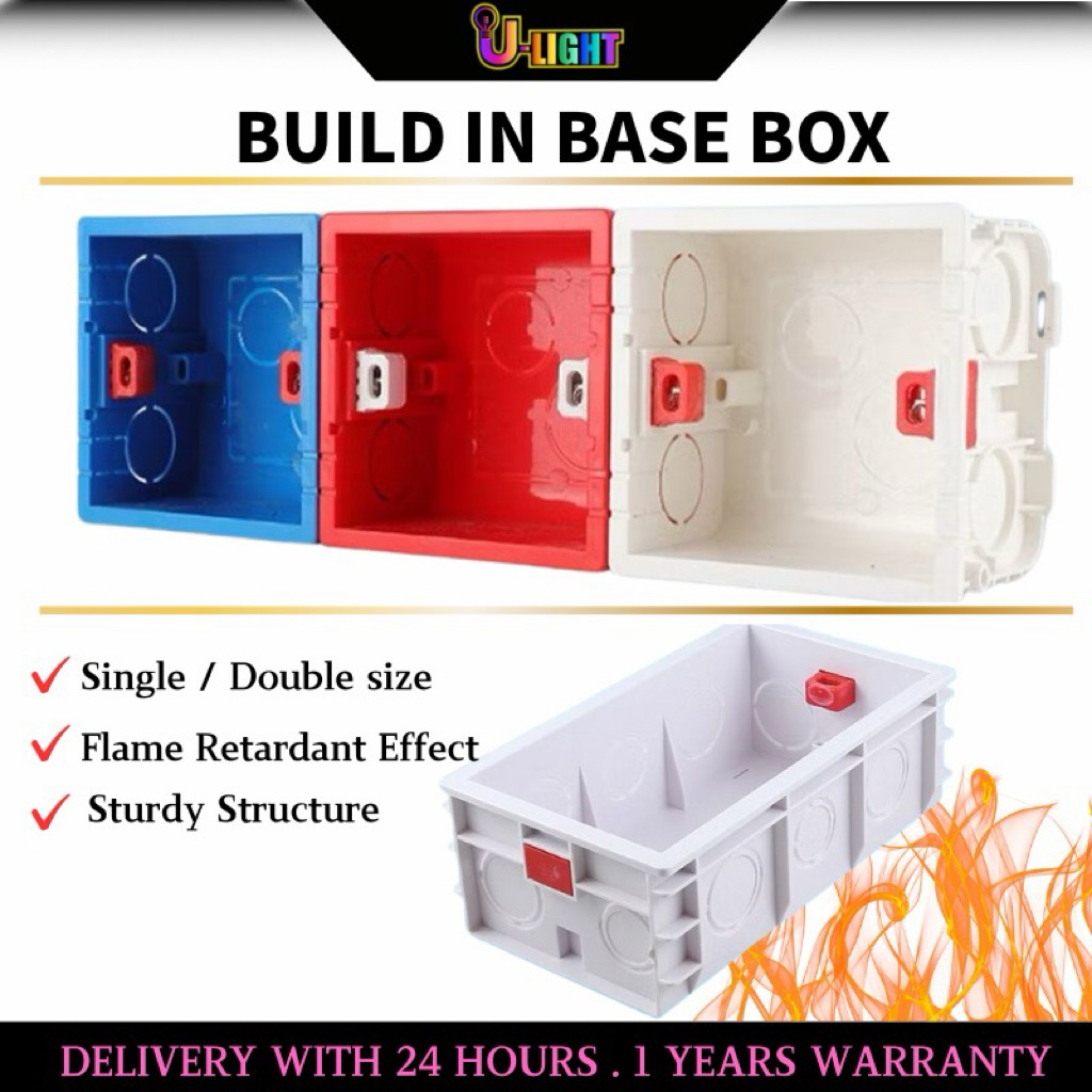 Switch socket base box build in tanam dalam dinding | Shopee Malaysia