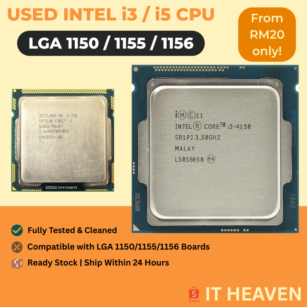Used Intel Core i3-4150 / i3-4160 CPU LGA 1150 Desktop Processor ...