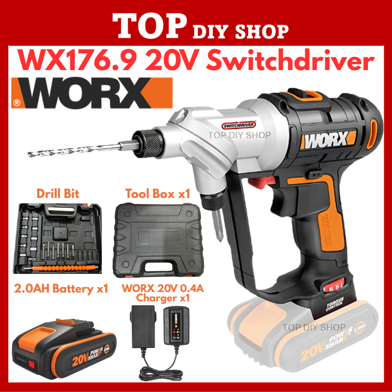 WORX WX176 SwitchDriver 2-in-1 Switch Drill & Driver WX176.9 20V Max Li ...