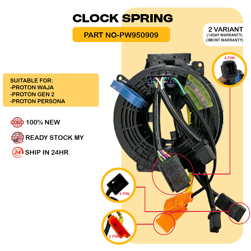 PROTON CLOCK SPRING (PW950909) - SAGA BLM/ FLX/ WAJA CPS/ WAJA MMC ...