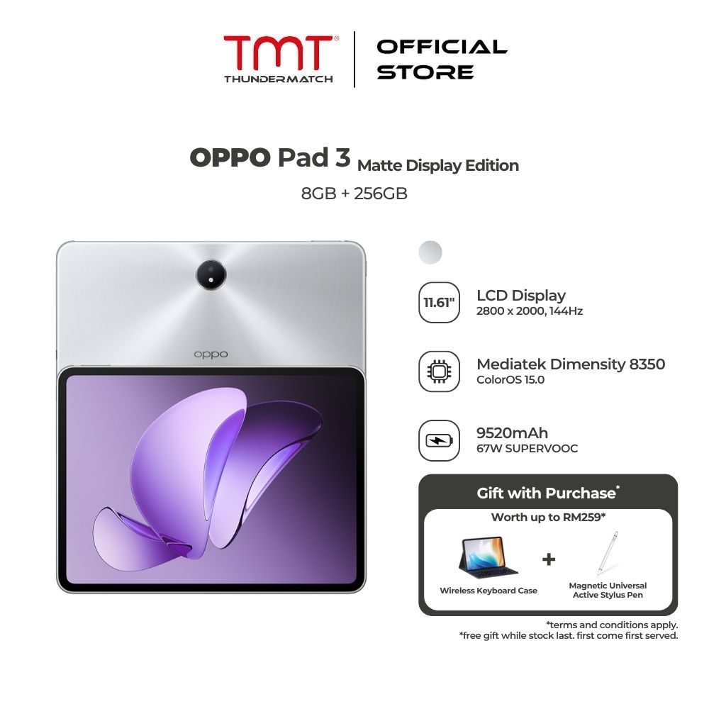 OPPO Pad 3 Matte Display Edition Tablet (8GB RAM + 256GB ROM) | Shopee ...