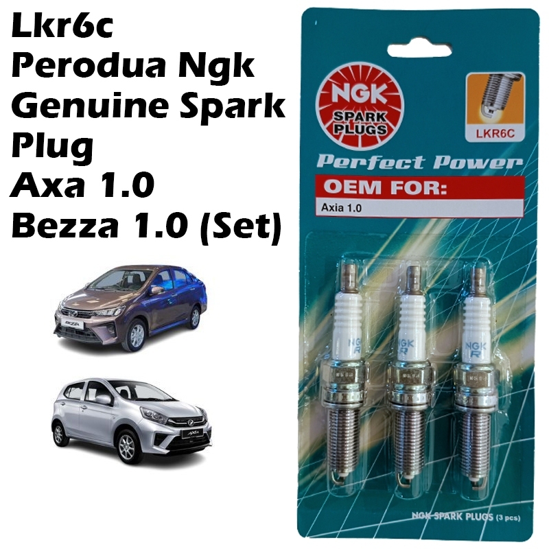 (3-Pcs) NGK Genuine LKR6C Spark Plug For Perodua Axia 1.0, Bezza 1.0 ...