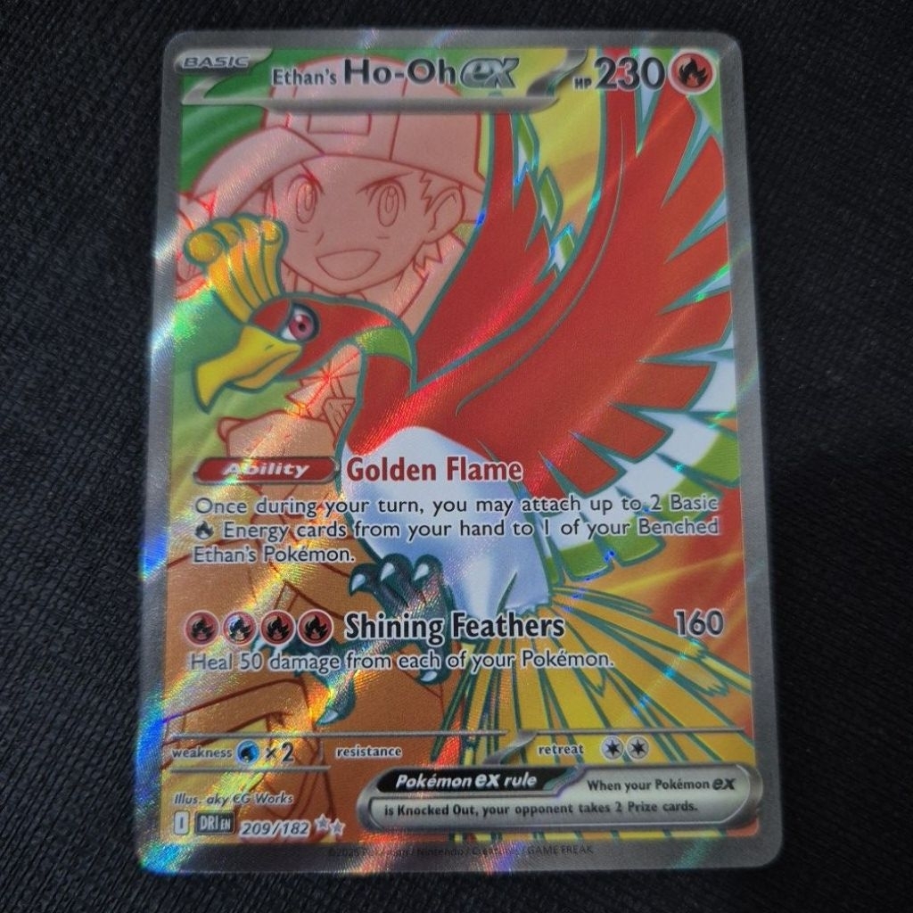 Pokemon Card TCG : SV10 Destined Rivals : Ethan's Ho-Oh ex 209/182 Full Art 100% Original ...