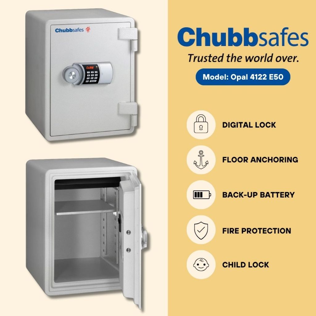 Chubbsafes OPAL 4122 (E50) 60KG Electronic Safe Box l Chubb Digital ...
