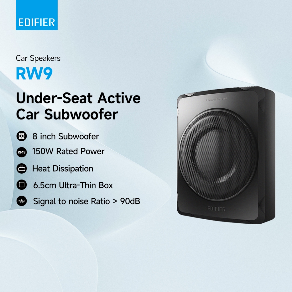 Edifier RW9 Under-Seat Active Car Subwoofer | 8" Woofer | ClassAB Power ...