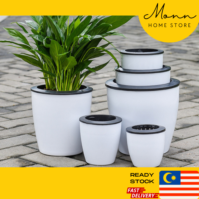 [READY STOCK] MONN Lazy Pot Self Watering Pot Hydroponic Pot / Pasu ...