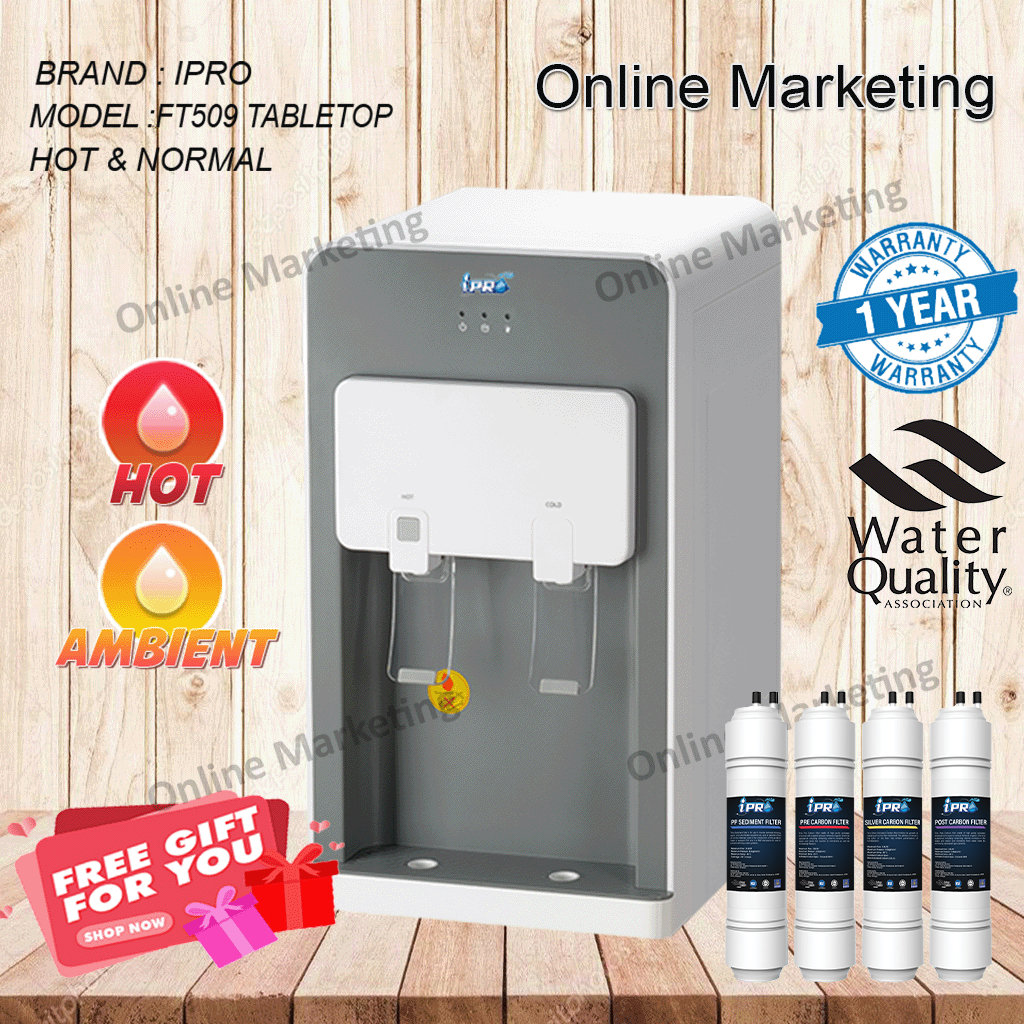 IPRO Mild Alkaline Water Dispenser Hot & Normal Model: FT509 With 4Pcs ...