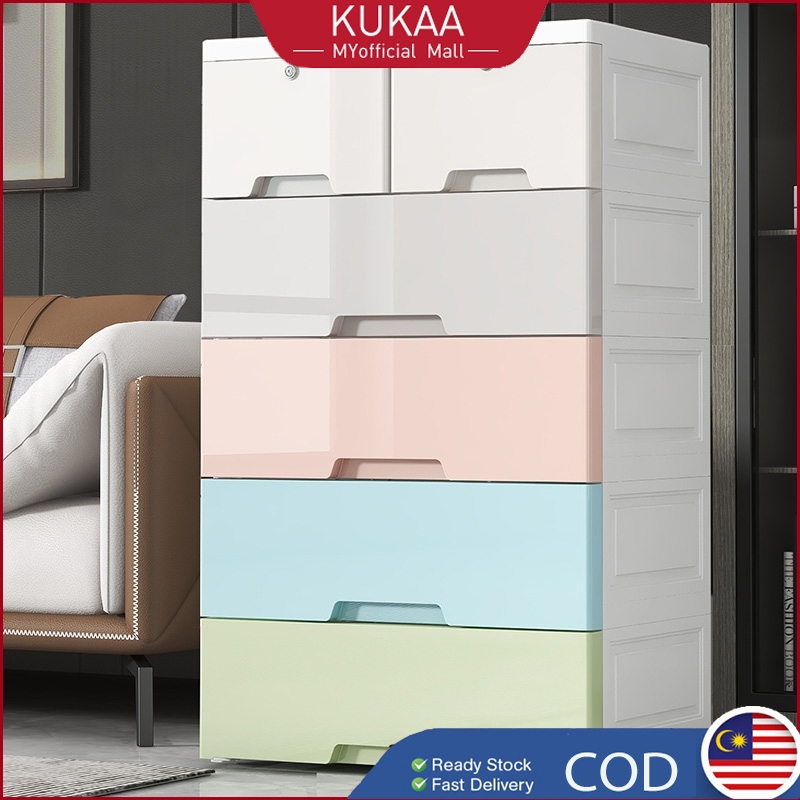 Kukaa 5Tier PP Plastic Almari Baju Baby Wardrobe Storage Cabinet With ...