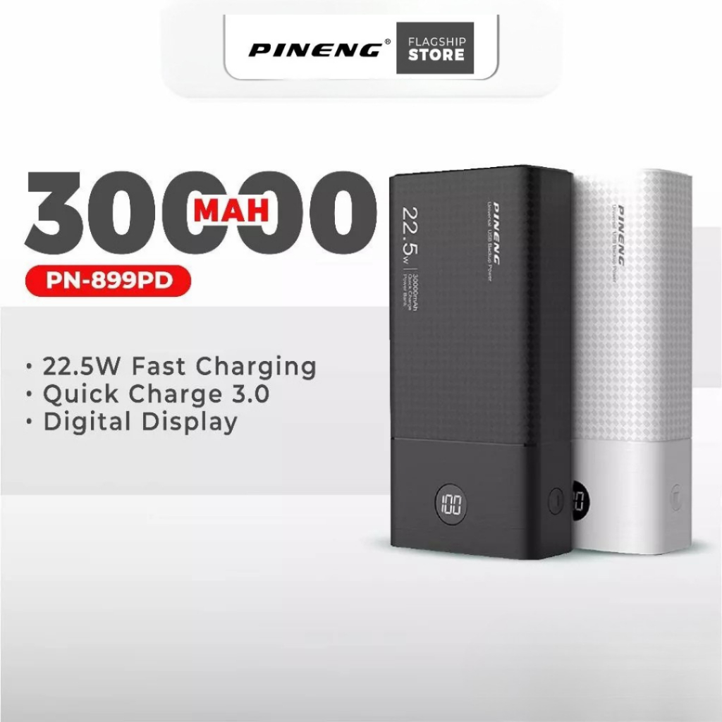 Pineng PN-899PD 30000mAh QC 3.0 + PD 3.0 Fast Charging Power Bank PN899 ...