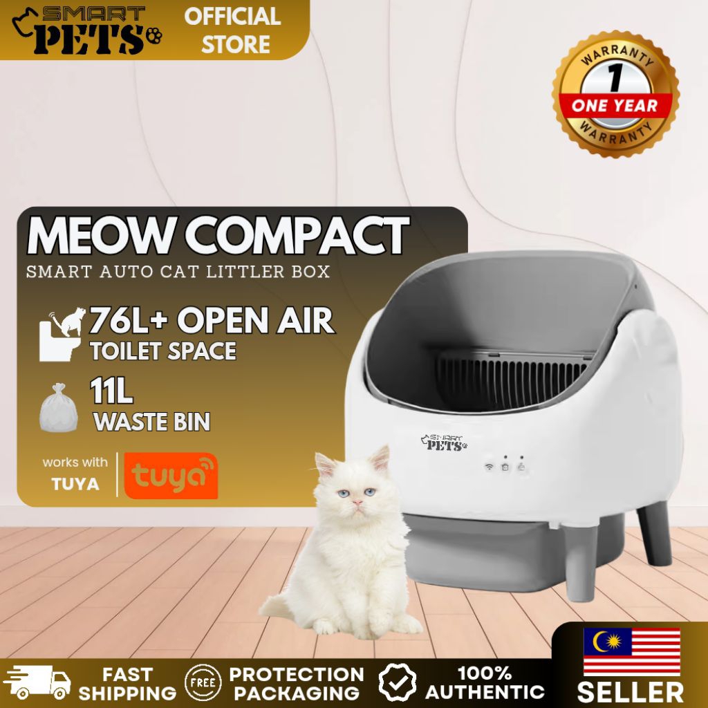 Smartpets Meow Compact Automatic Smart Cat Litter Box | Shopee Malaysia