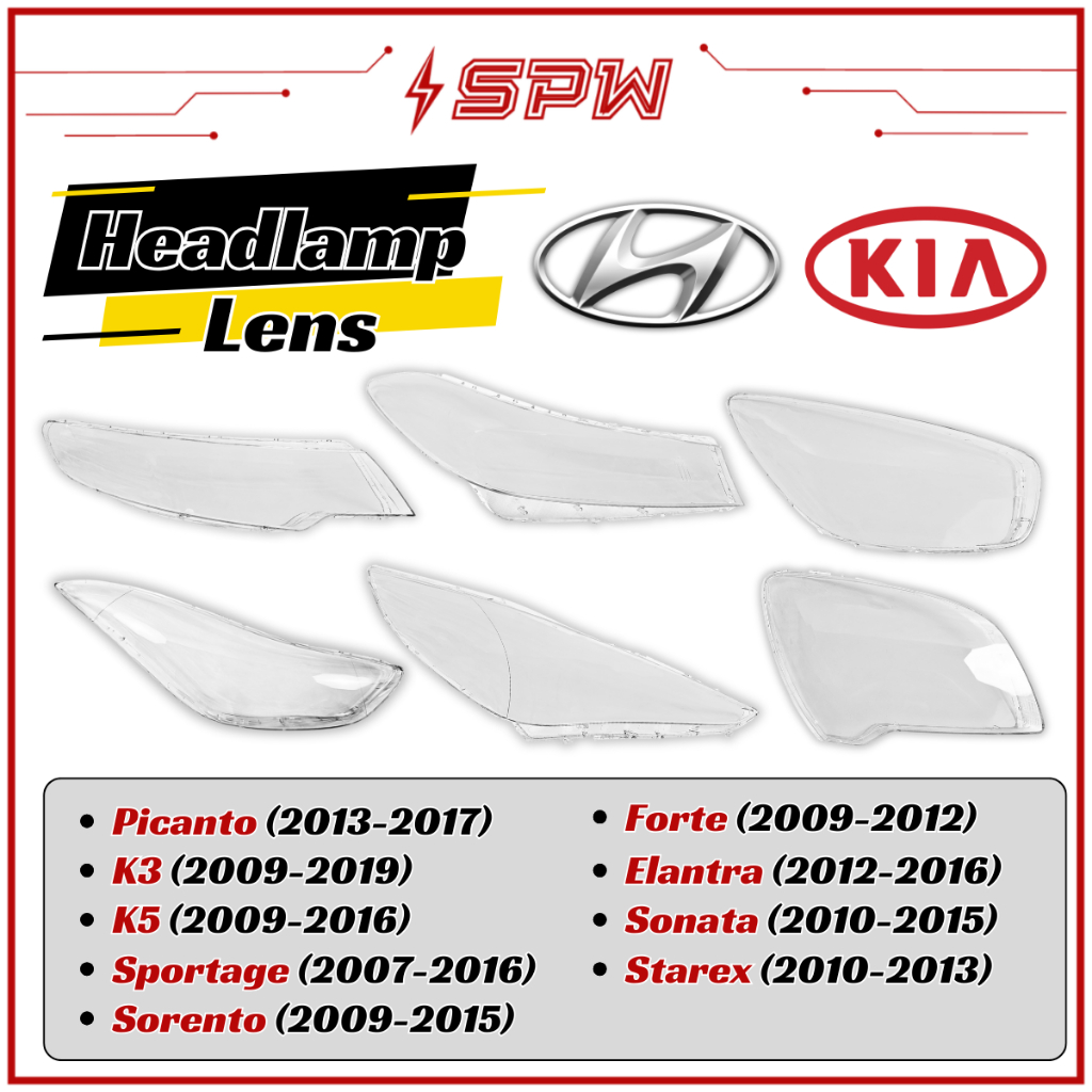 HYUNDAI KIA HEAD LAMP LENS COVER Head Light OEM Headlamp Clear Len ...