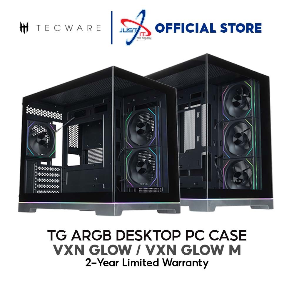 TECWARE VXN GLOW M (MATX) / VXN GLOW (ATX) TG DESKTOP PC CASING / CASE WITH ARGB FAN | Shopee ...