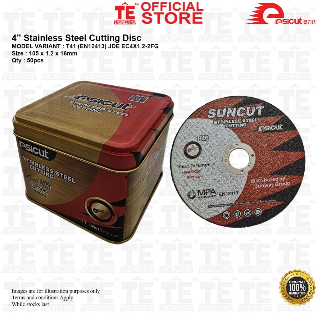 Esicut 4" Stainless Steel Cutting Disc 105mm x 1.2mm x 16mm ( Per Box ...