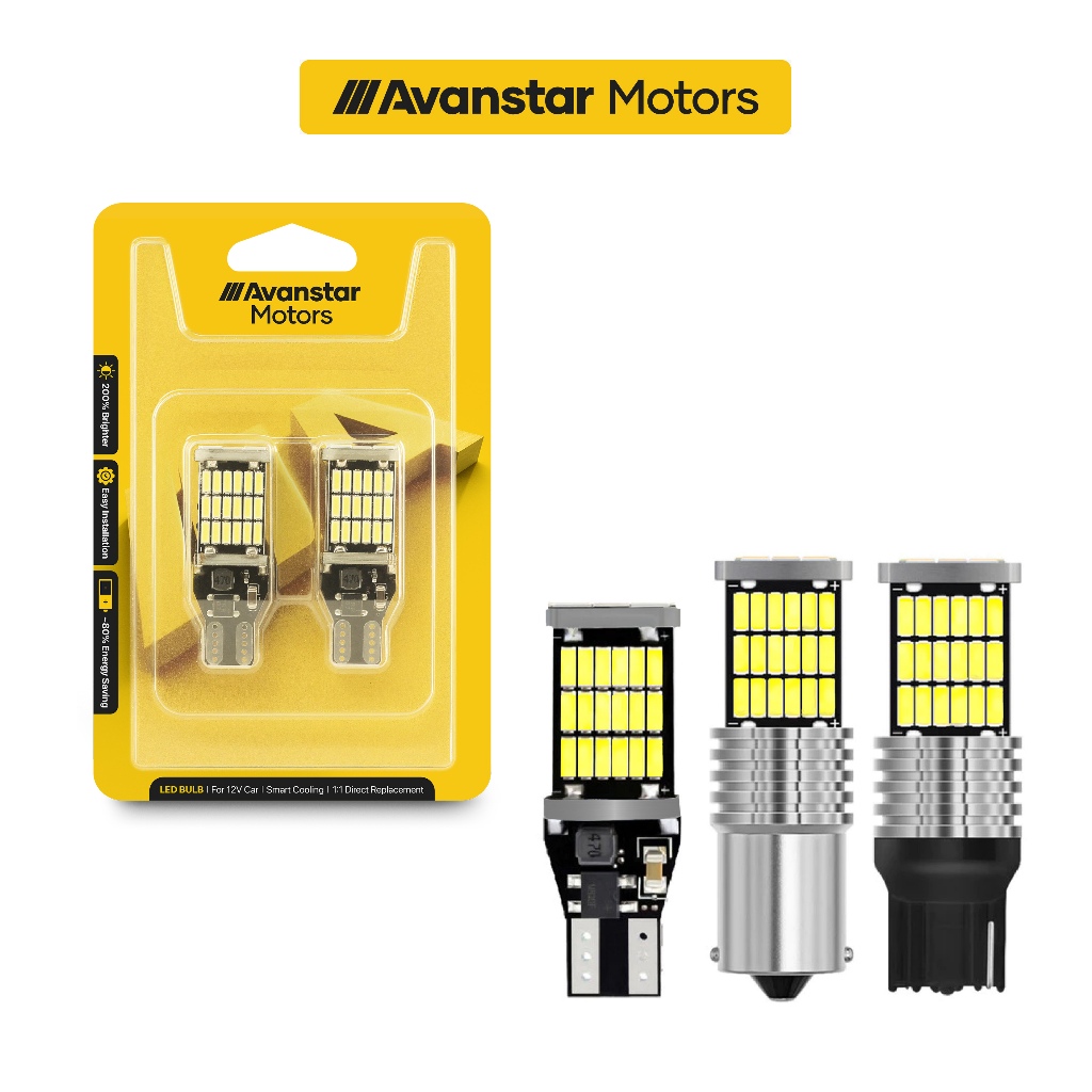Avanstar Motors 2PCS 45LED Car Reverse Light Bulb Flash Non-flash T15 ...