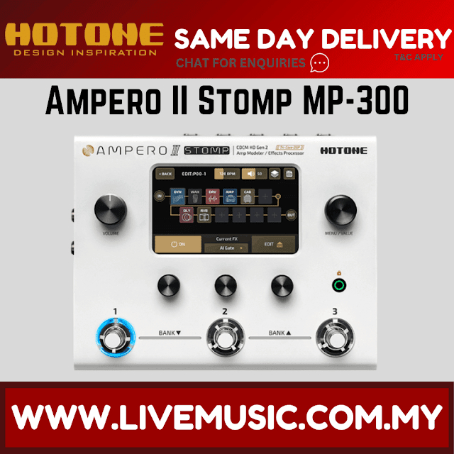 Hotone MP-300 Ampero II Stomp Multieffects Pedal ( MP300 / MP 300 ...