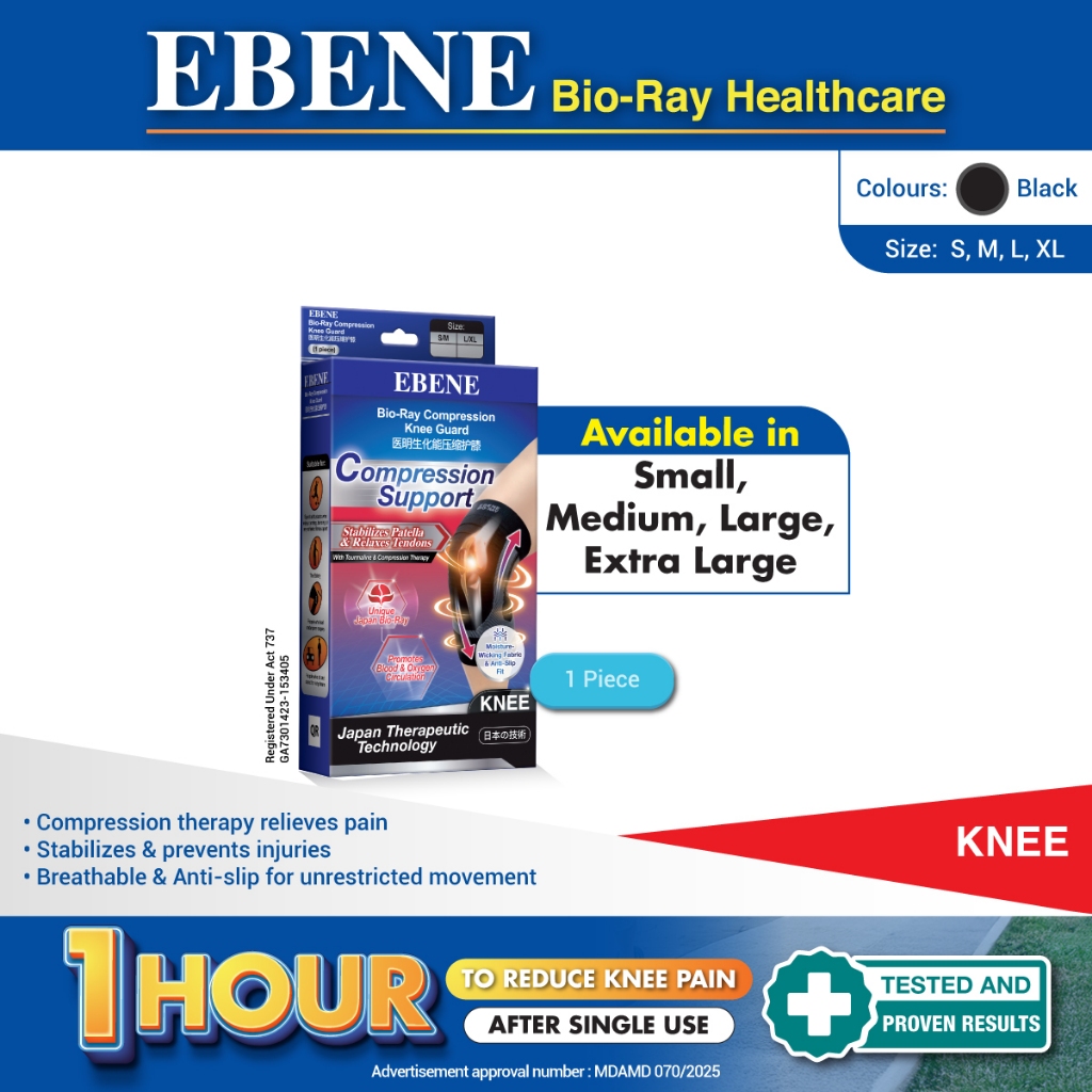 Ebene Bio Ray Compression Knee Guard (S/M) | Shopee Malaysia