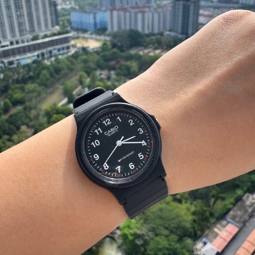[KL] Casio Couple Watch Black White Silver Casual Watch Jam Tangan ...
