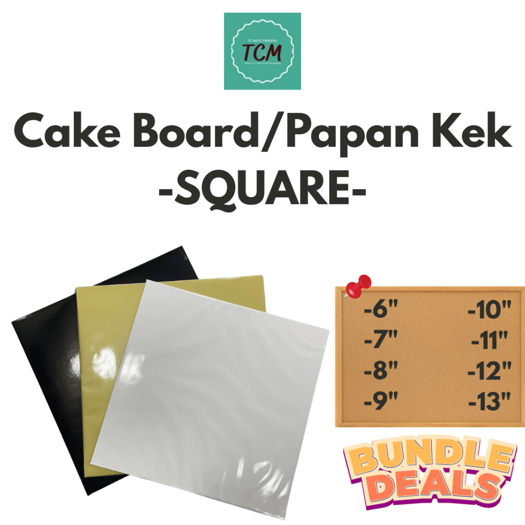 (10 pcs)Cake Board Square/TCM Papan Kek Empat Segi Square - 10 pcs ...