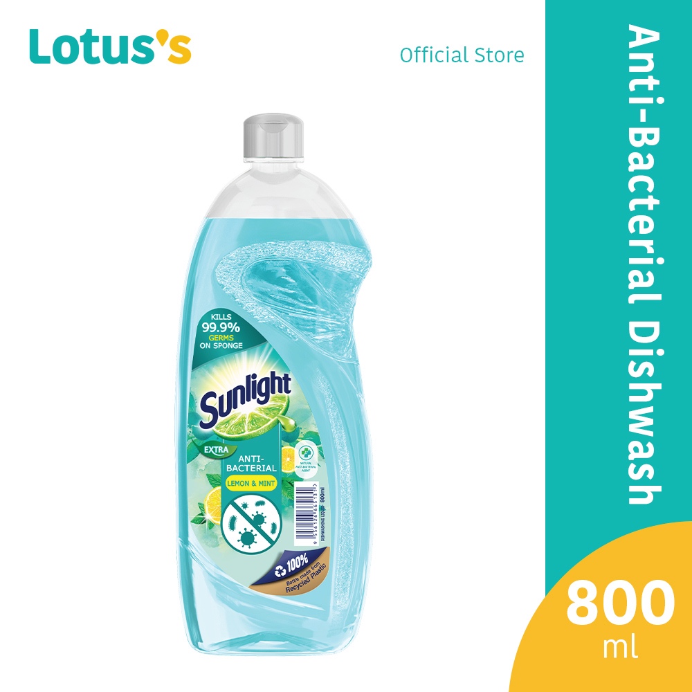 Sunlight Extra Dishwashing Liquid Anti-Bacterial (Lemon & Mint) 800ml ...