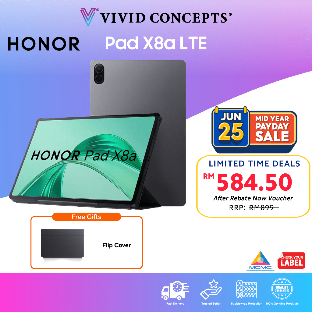 [Set Malaysia] Honor Pad X8a LTE (8+128GB) | Shopee Malaysia