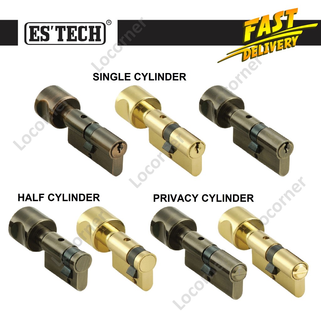 ES'TECH Cylinder Size 60mm (Single Cylinder/ Privacy Cylinder/ Half ...