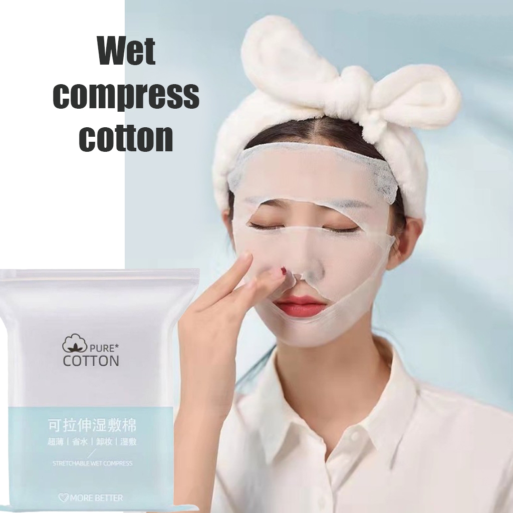 Disposable Facial Cleansing Cotton Pad Stretchable wet cotton pad ...