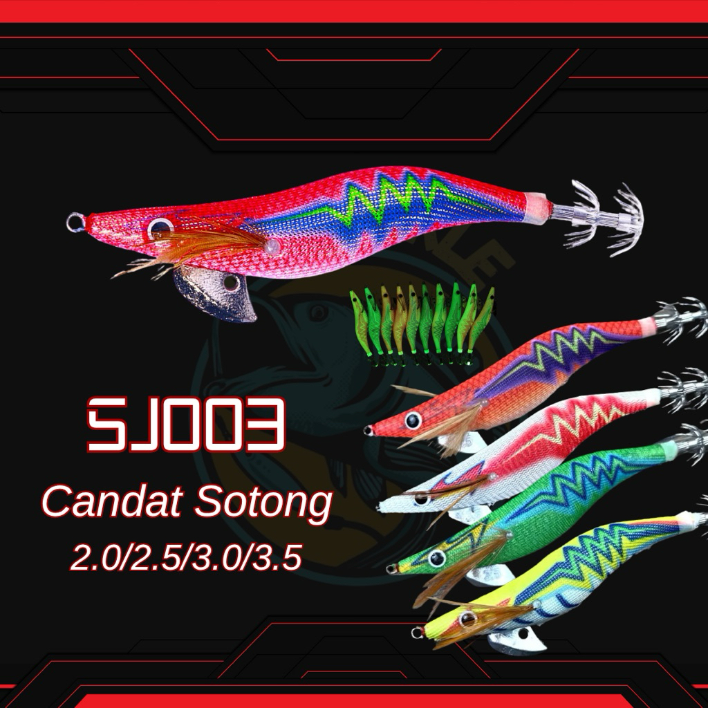 【MR.T】Candat Sotong 2.0/2.5/3.0/3.5 Luminous Squid Jig Umpan Pancing ...