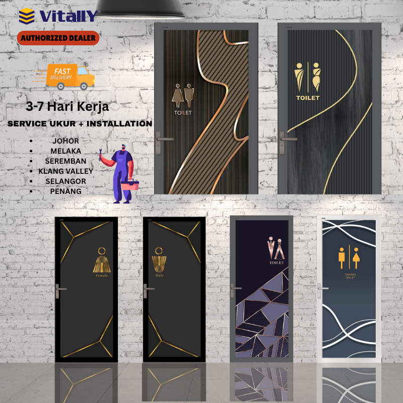 (Custom Made) Vitally Aluminium Swing door / Toilet Door / Pintu Bilik ...