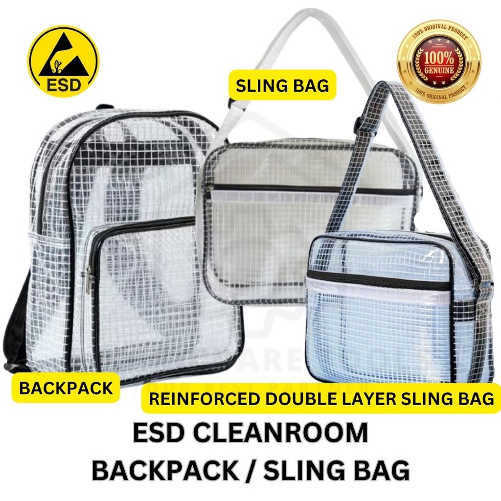 ESD PVC Anti Static Cleanroom Backpack Dust Free Transparent White ...