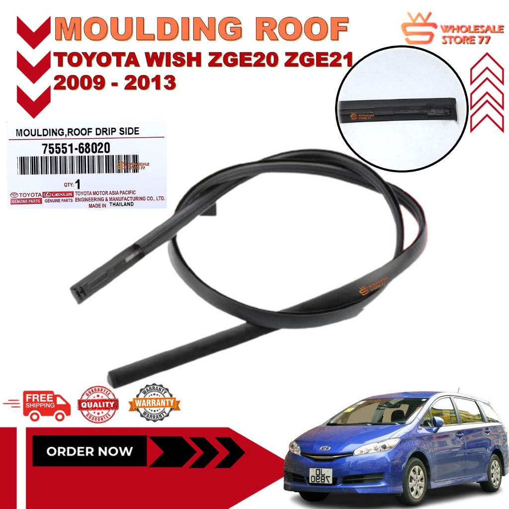 ORIGINAL | TOYOTA ZGE20 ZGE21 WISH 2009-2013 MOULDING ROOF RUBBER OUTER ...