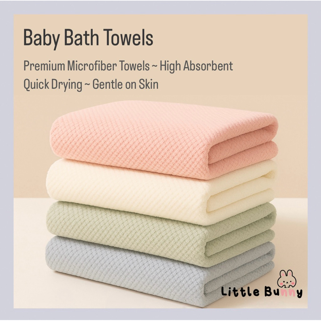 Baby Super Soft Bath Towel Newborn High Absorbent Kain Tuala Mandi Bayi ...