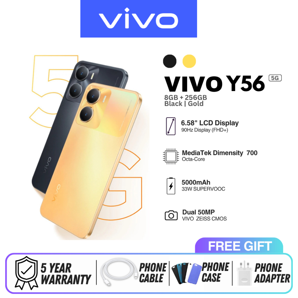 VIVO Y56 5G [8GB RAM 256GB ROM] l Mediatek Dimensity 700 l 5000mAh ...