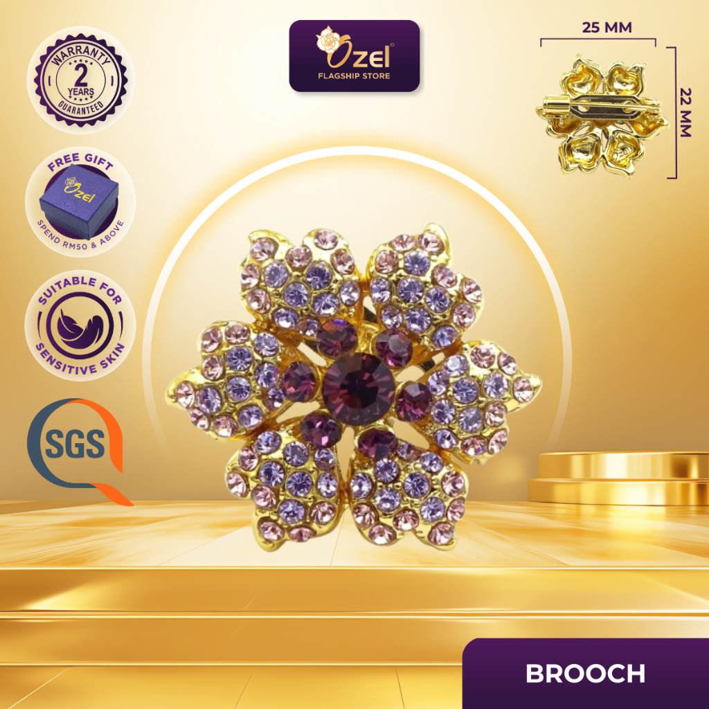 Ozel Flower Brooch B148 | Kerongsang & Pin Tudung, Hijab, Baju Kurung ...