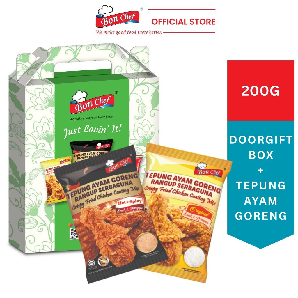 DOORGIFT SET BON CHEF ( 200G Tepung Goreng Ayam + Green Color Doorgift ...